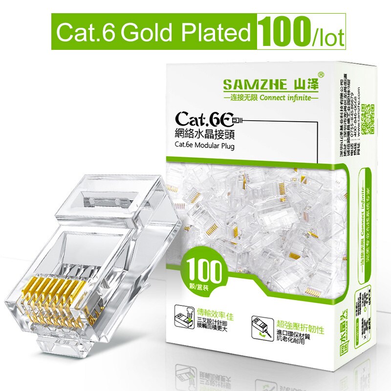 SAMZHE Cat6 RJ45 Modular Plug 8P8C Connector for E... – Grandado
