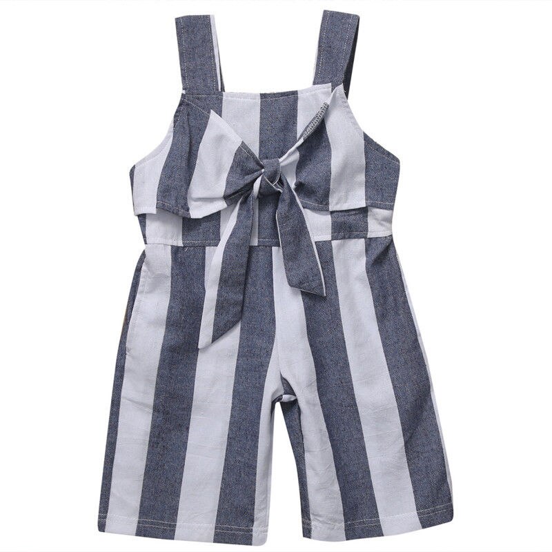 Summer Baby Girls Kid Girl Jumpsuit Striped Romper... – Grandado