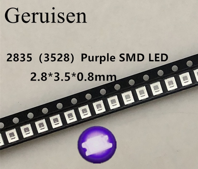 100 Uds. 2835 SMD UV LED morado, Cuenta de lámpara... – Grandado