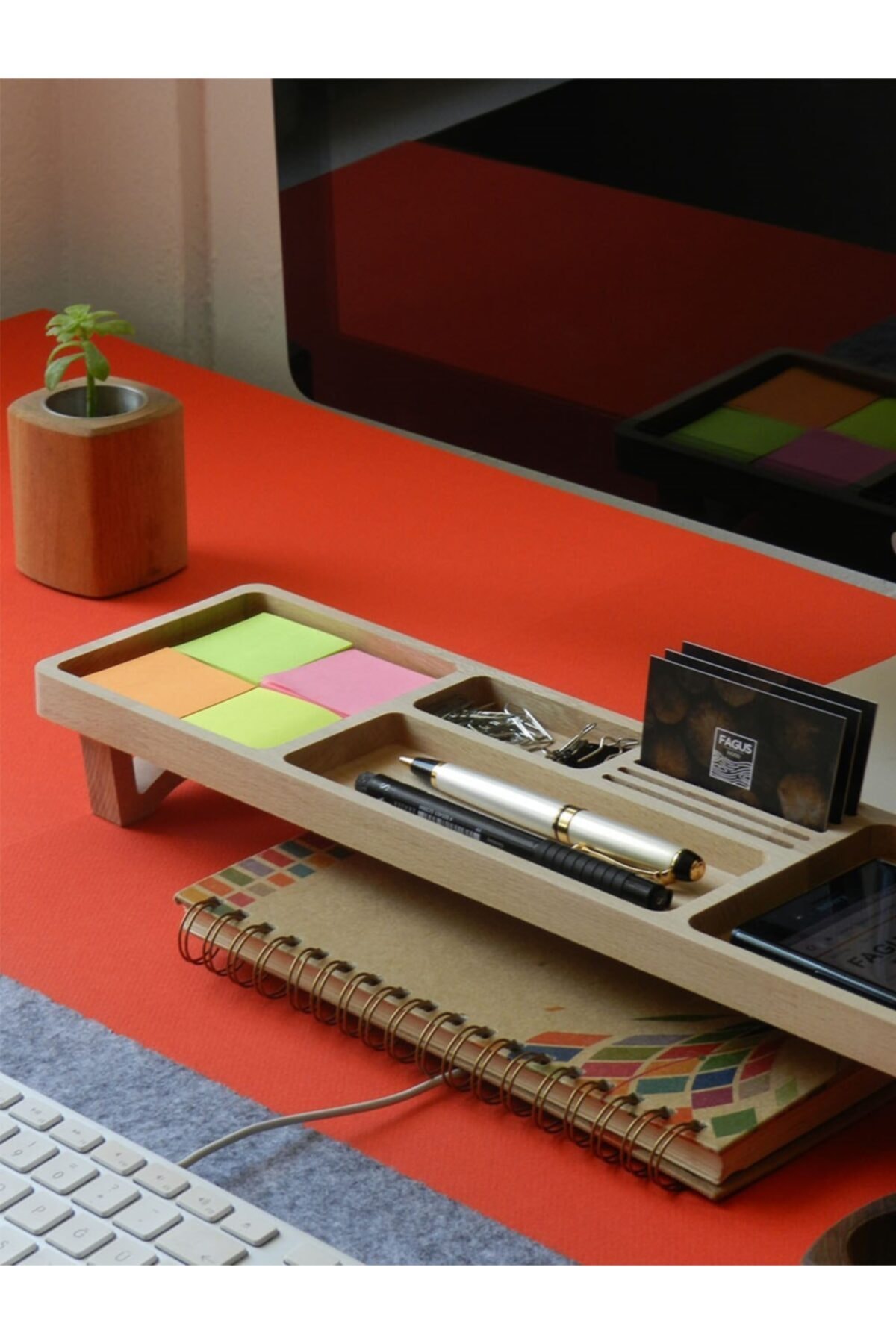 Spinney Desk Organizer Multi-function Wooden Deskt... – Grandado