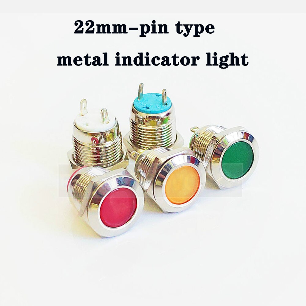 LED 22mm Metal Indicator lights pin type waterproo... – Grandado