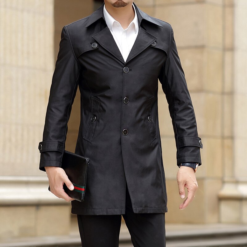 Thoshine Brand Spring Autumn Men Long Trench Coats... – Grandado