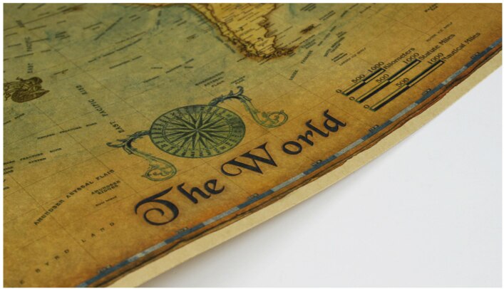 Navigation world map Kraft Paper Paint Vintage Wal... – Vicedeal