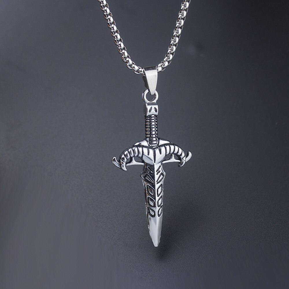HNSP Vintage Knife Sword Pendant Necklace For Men ... – Grandado