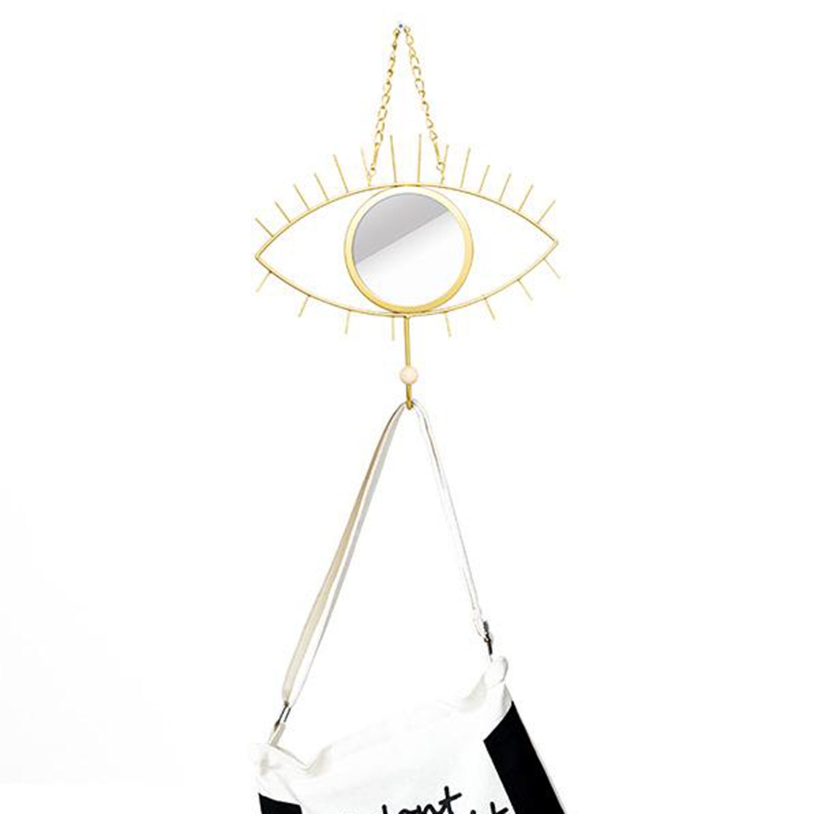 Hanging Wall Mirror Decor Gold Eye Shape Mirrors f... – Vicedeal