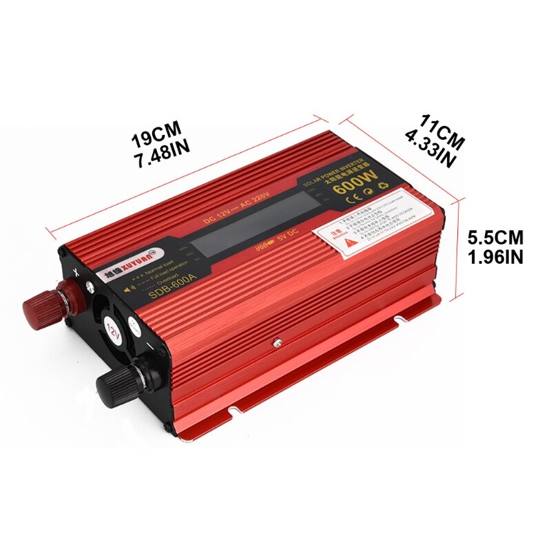 600 inversor do carro dc 12v/24v para ac 110v/220v... – Vicedeal