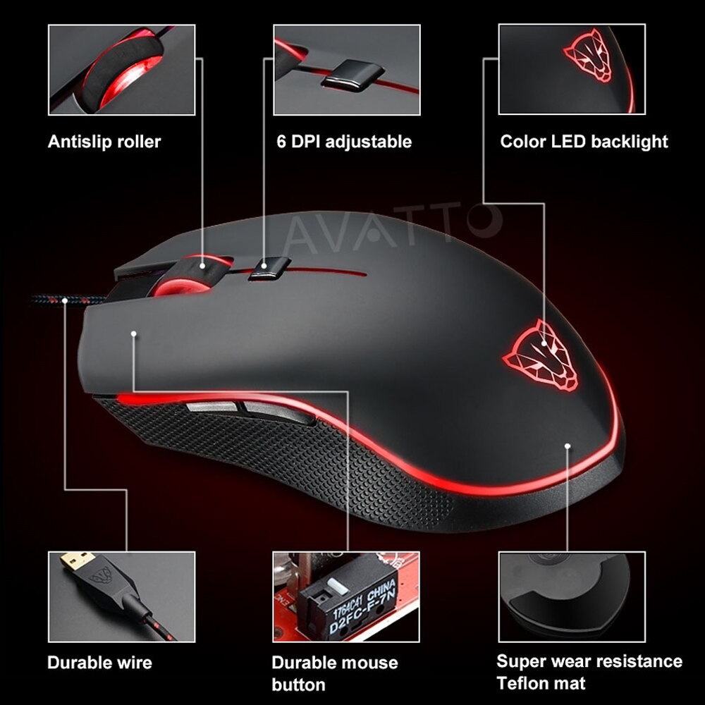 Motospeed v40 6 knapper 4000 dpi marco programmer... – Vicedeal