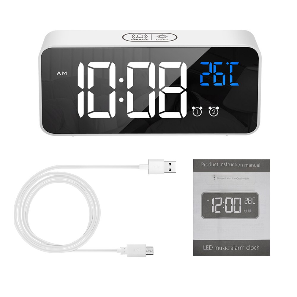 Digital Alarm Clock Home Decoration Rechargeable E... – Grandado