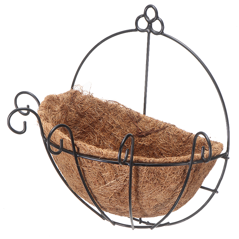 25X28cm Half Round Hanging Coconut Shell Iron Plan... – Vicedeal