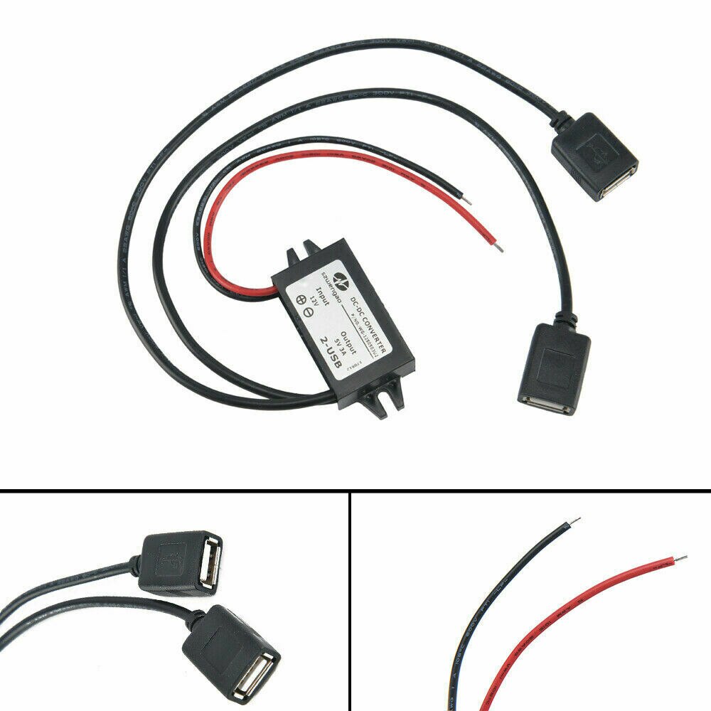 Conector convertidor de CC para coche, 12V a 5V, 3... – Grandado