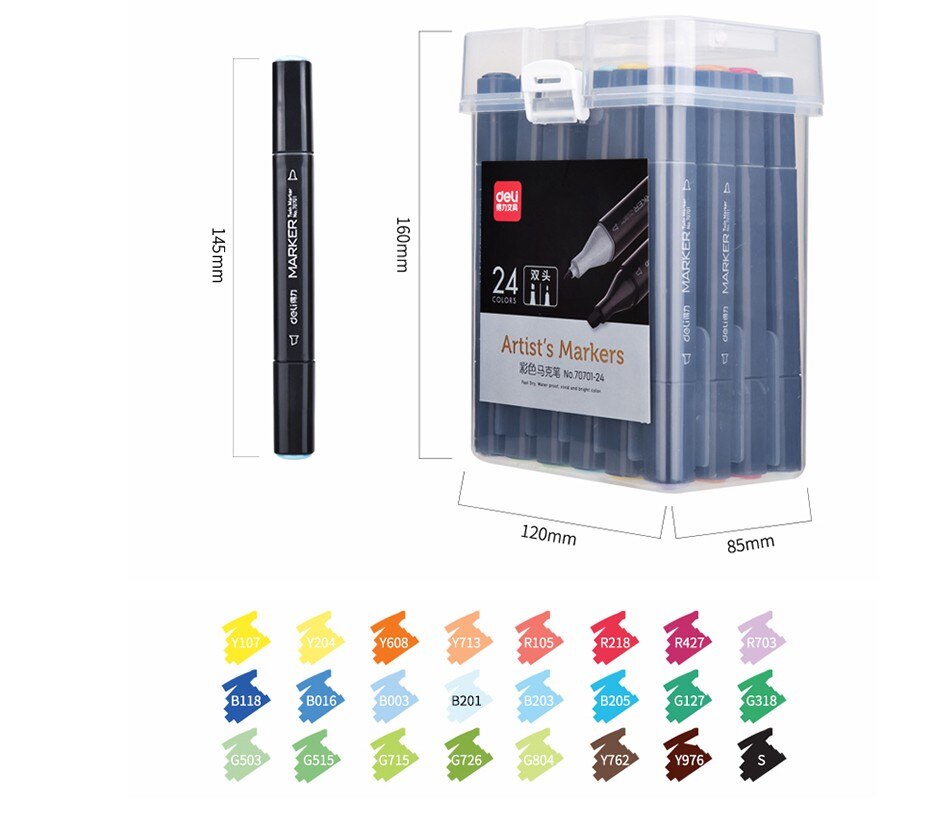 24/36/48/60 couleurs/boîte croquis Art marqueur st... – Grandado