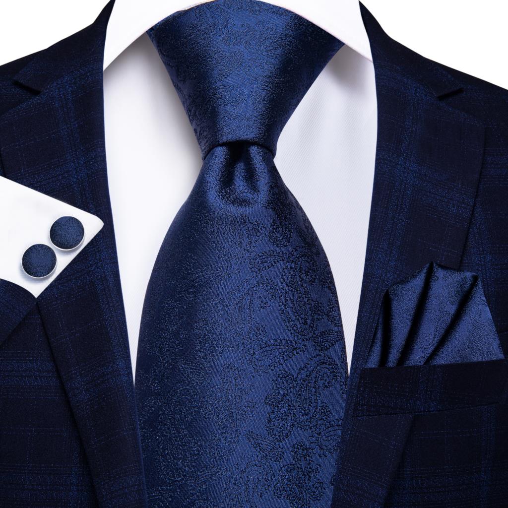 Business Tie for Men Silk Blue Tie Dots Necktie Se... – Grandado