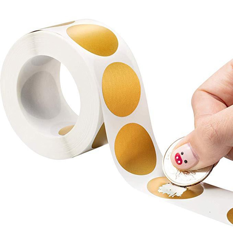 Round Silver Scratch Off Stickers Scratch Off Labe... – Grandado