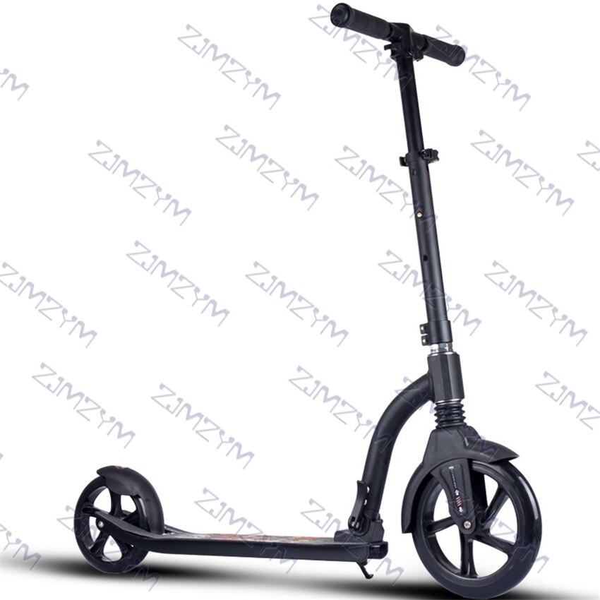 808 Adult Two Big Pu Wheel Scooter Portable Foldin... – Grandado