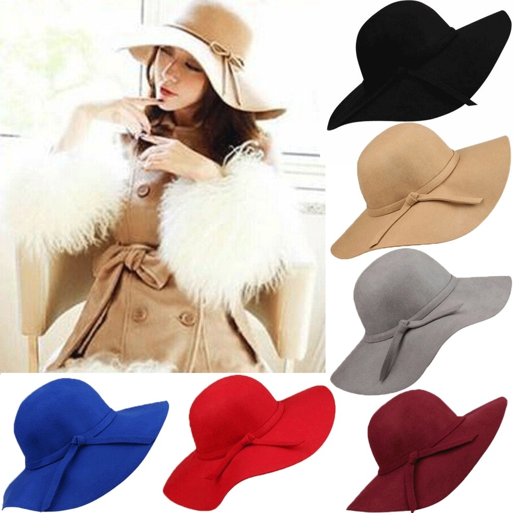 Women Fedora Hat Wide Brim Women's Fedora in Wool ... – Vicedeal