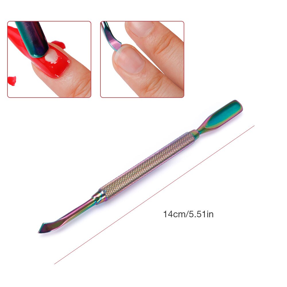1PCS Regenboog Rvs Nail Cuticle Pusher Tweezer UV ... – Grandado