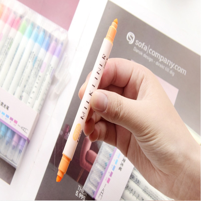 12 Colors/set Cute Mildliner Pens Highlighter Dual... – Grandado