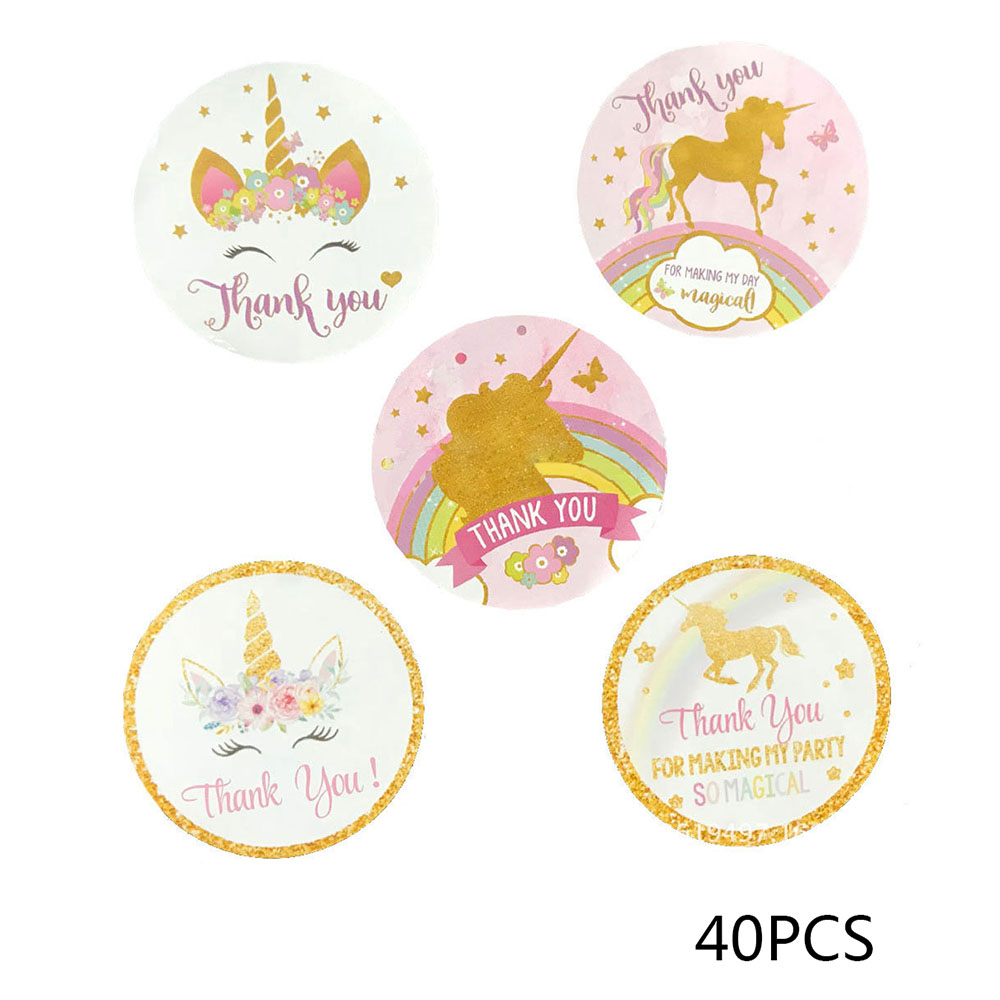24/40pcs Unicorn Candy Bag Sticker Tags Birthday P... – Grandado