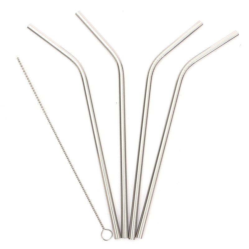 4 Pcs Straight Stainless Steel Drinking Straws For... – Grandado