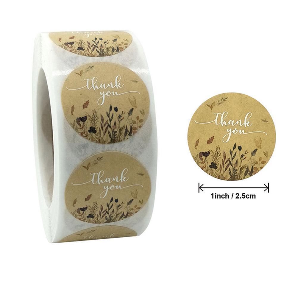 500Pcs/Roll Thank you Stickers Kraft Baking Paper ... – Grandado