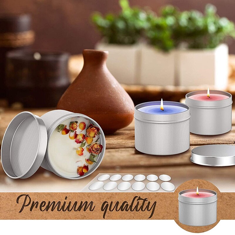AD55 12 Pcs Candle Tin with Wick Glue Dot, 6 Oz Ca... – Vicedeal
