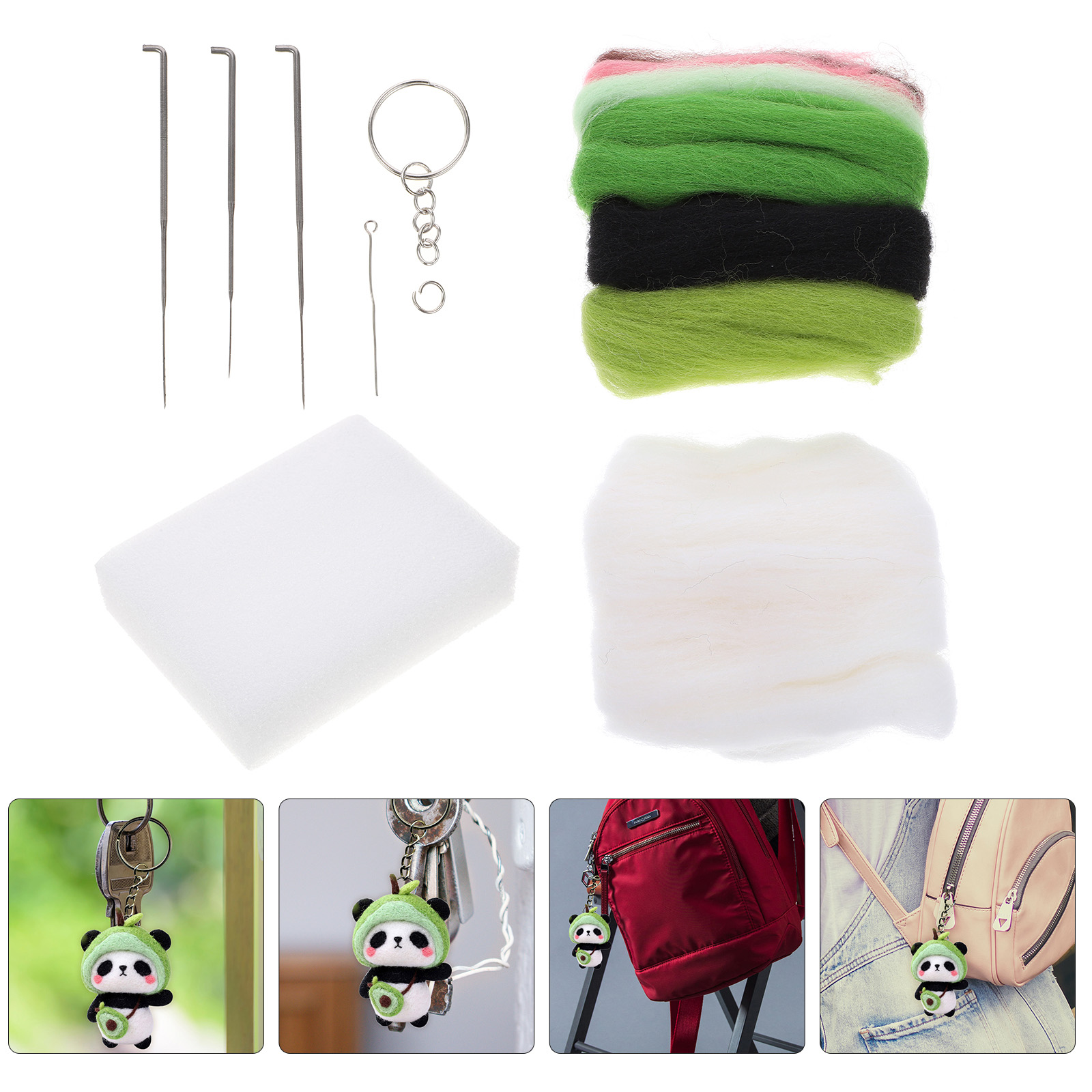 1 Set Panda Naaldvilten Kits Wol Naaldvilten Begin... – Vicedeal