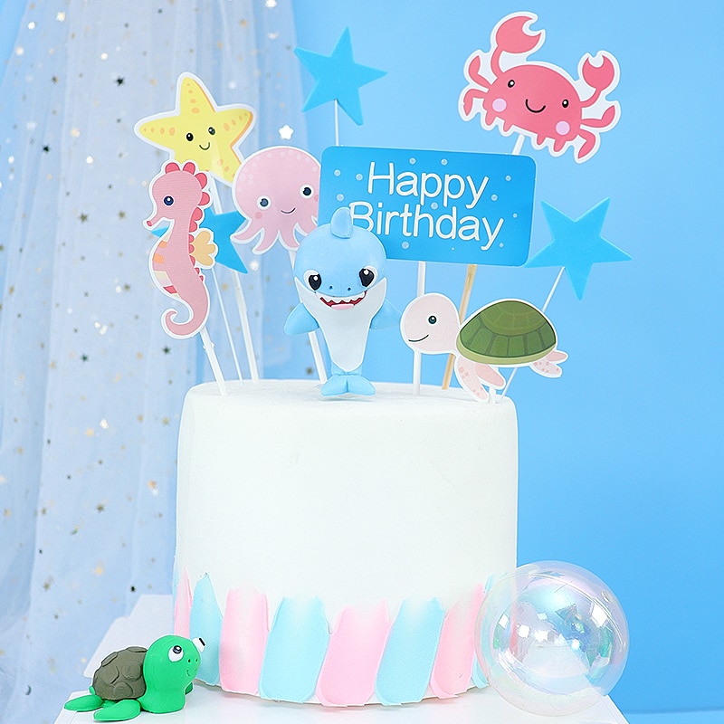 Lovely Sea Ocean Theme Happy Birthday Cake Topper ... – Grandado