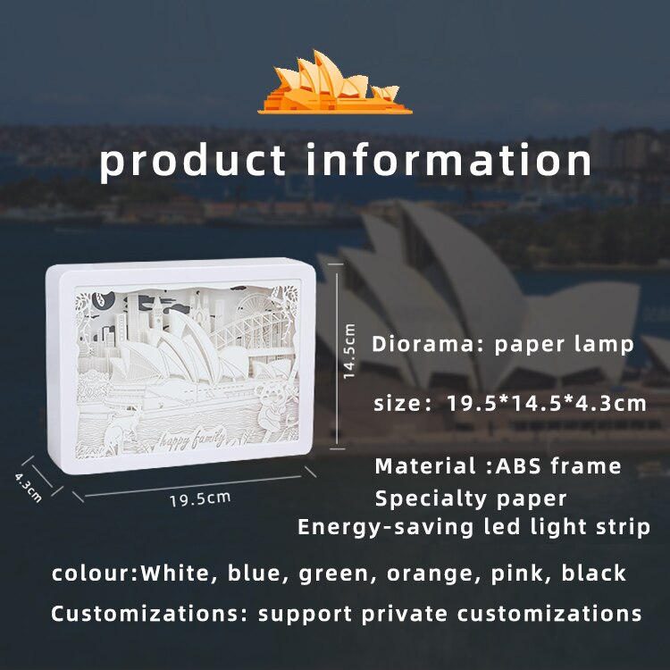 LED Night Lights Australia 3D Shadow Paper Sculptu... – Grandado