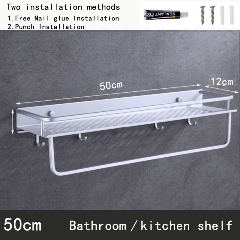 Space aluminum bathroom shelf bathroom towel rack ... – Grandado