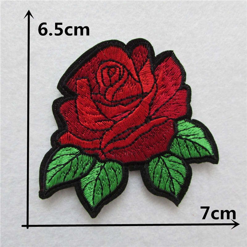 Rose Flowers parch Embroidered Iron on Patches for... – Grandado
