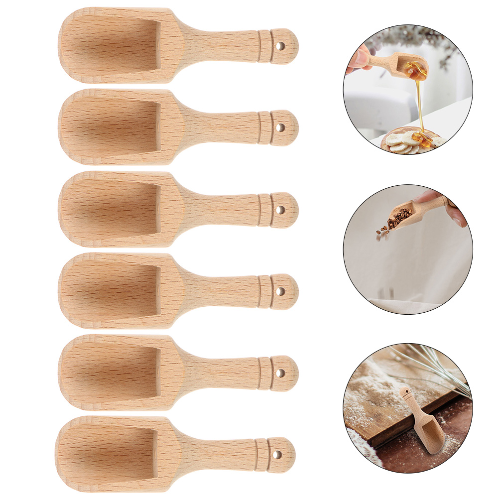 6Pcs Spoons Wooden Bath Salt Spoons Small Salt Spo... – Grandado