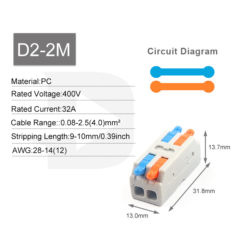 Quick Wiring Cable Connectors 2/3Pin Universal Com... – Grandado