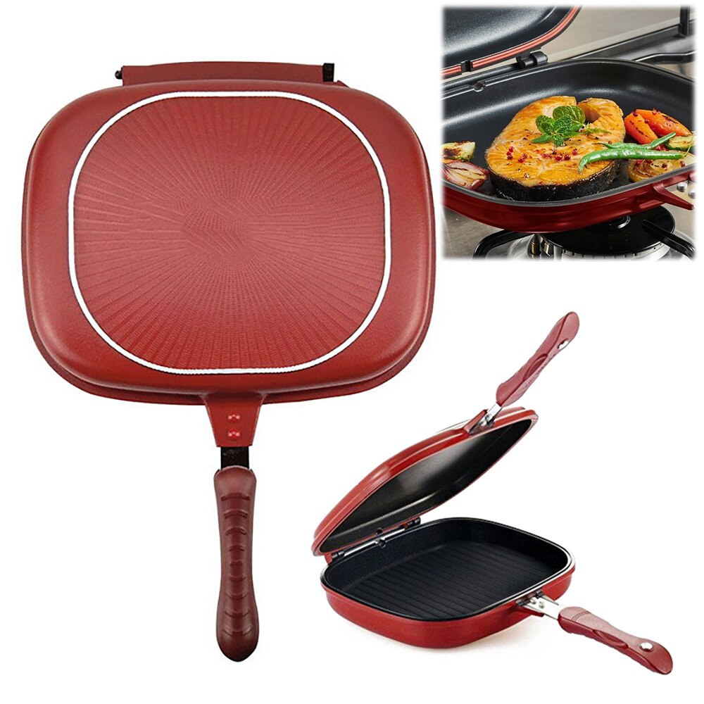 Kitchen Cooking Tool Double Sided Pan Jumbo Grill ... – Vicedeal