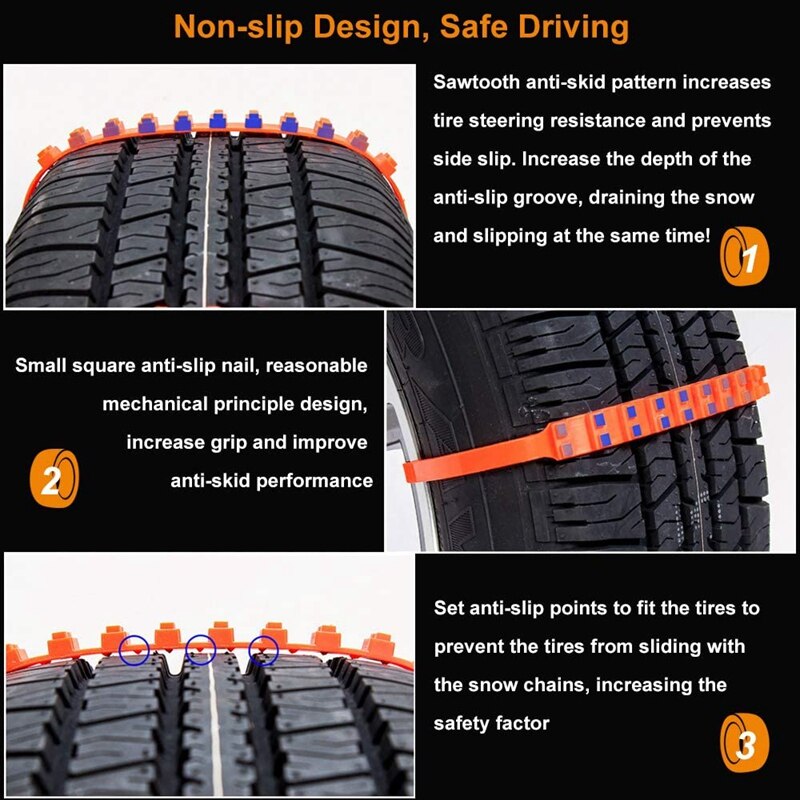 10 Pcs Autoband Sneeuw Ketting Universele Sneeuw T... – Grandado