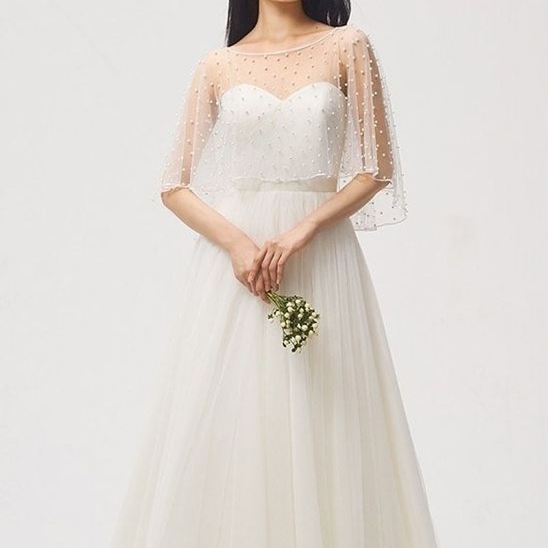 Pearls Evening Bolero Bridal Cloak Beaded Wedding ... – Vicedeal