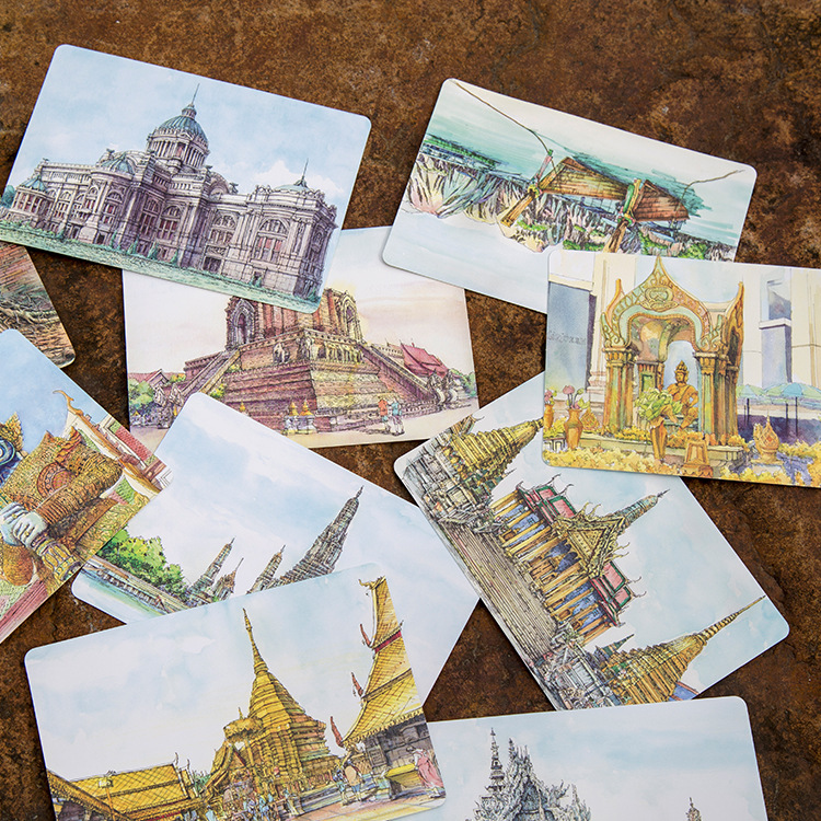 10sheets/SET A dream of Thailand hand-painted Post... – Grandado