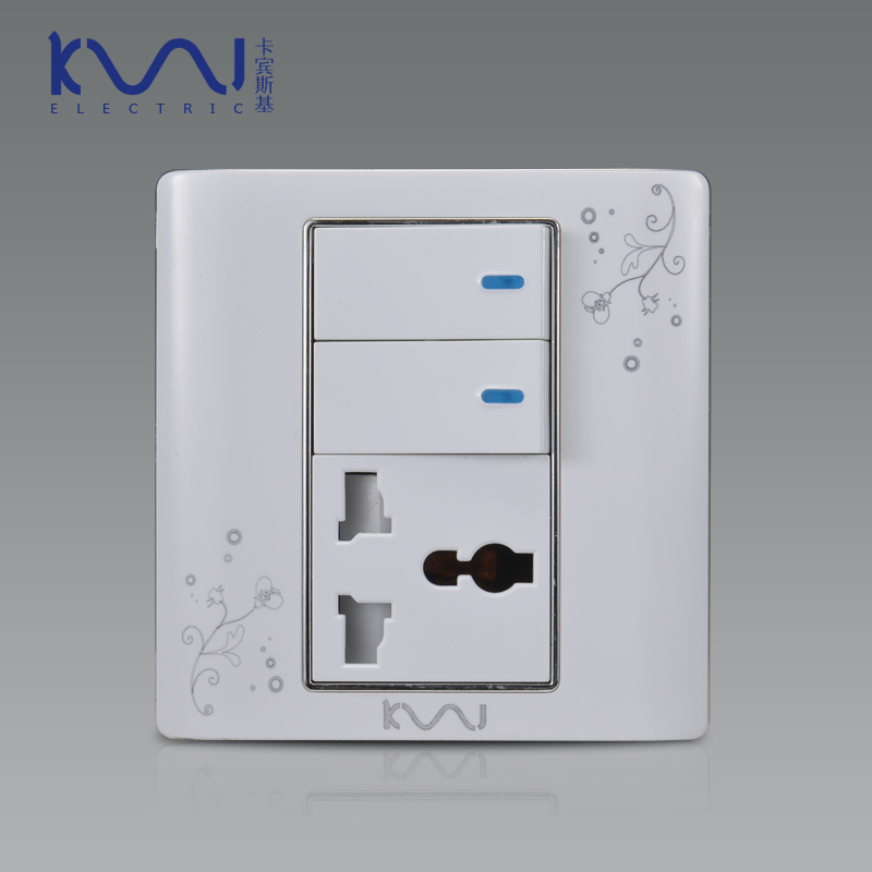 COSWALL Wall Electrical Socket Universal 3 Hole Po... – Grandado