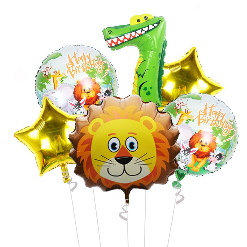 6PC/jungle Theme Birthday Party Balloon Animal 0-9... – Grandado