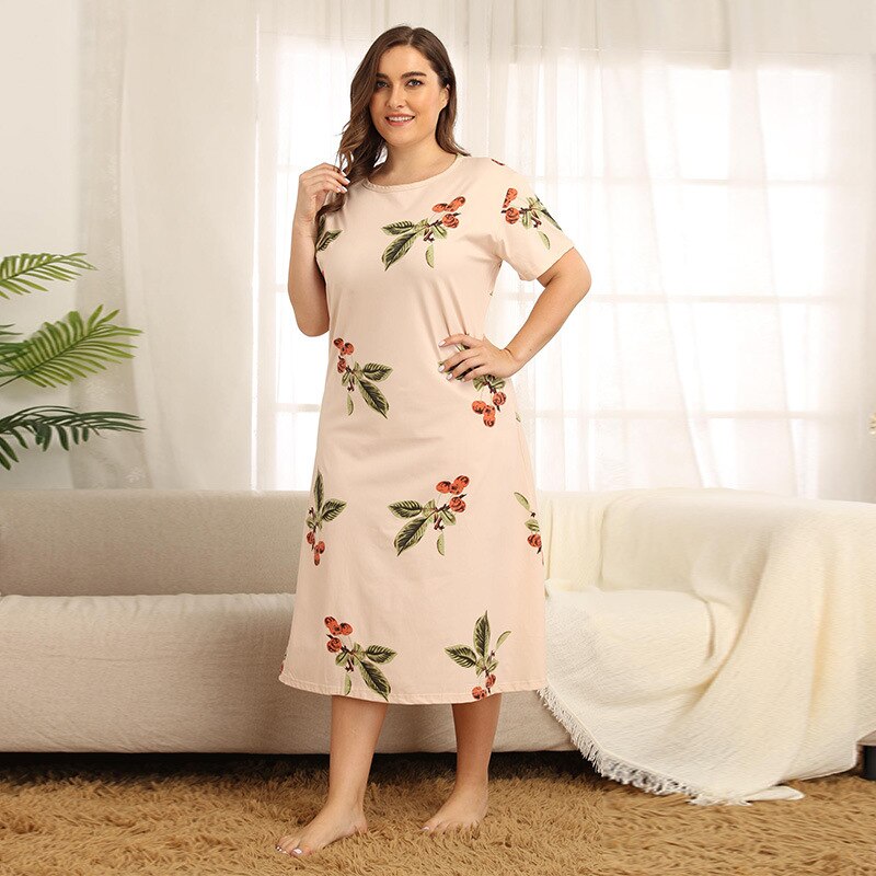 D125 Big Size Women Home Dress Long Skirt Obese Fe... – Grandado