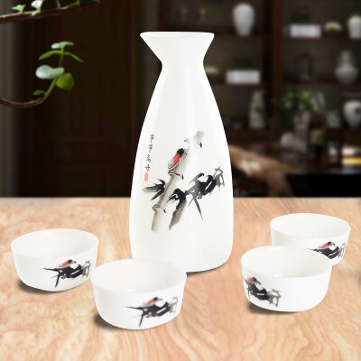 Japanese household wine set 5-piece scalding wine ... – Grandado