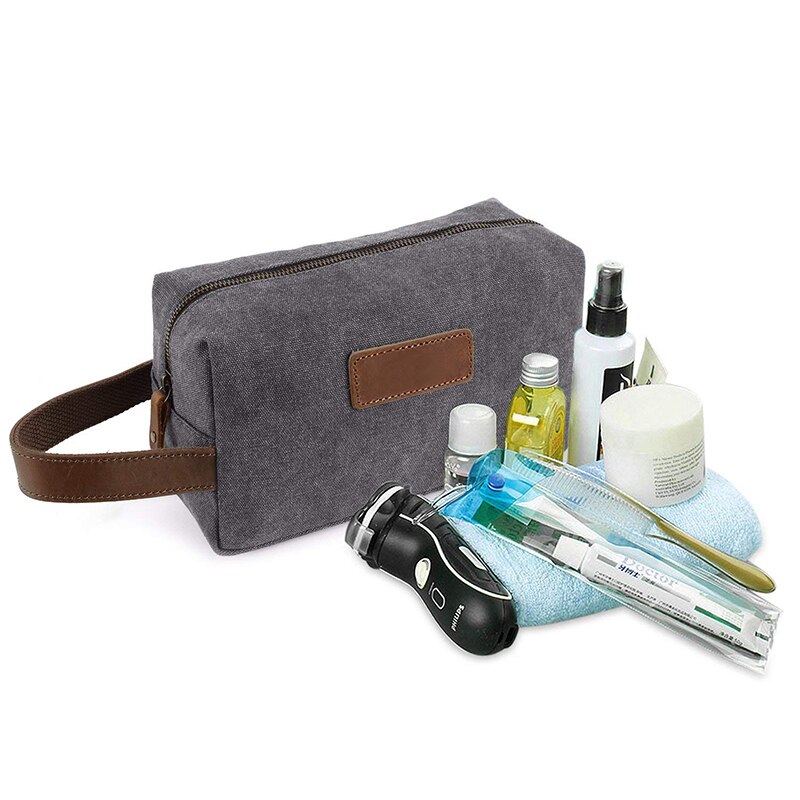 Mens Travel Toiletry Bag Canvas Dopp Kit Bathroom ... – Grandado