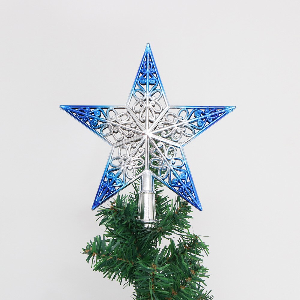 1pc Gold Silver Red Star Christmas Tree Top Star 3... – Grandado