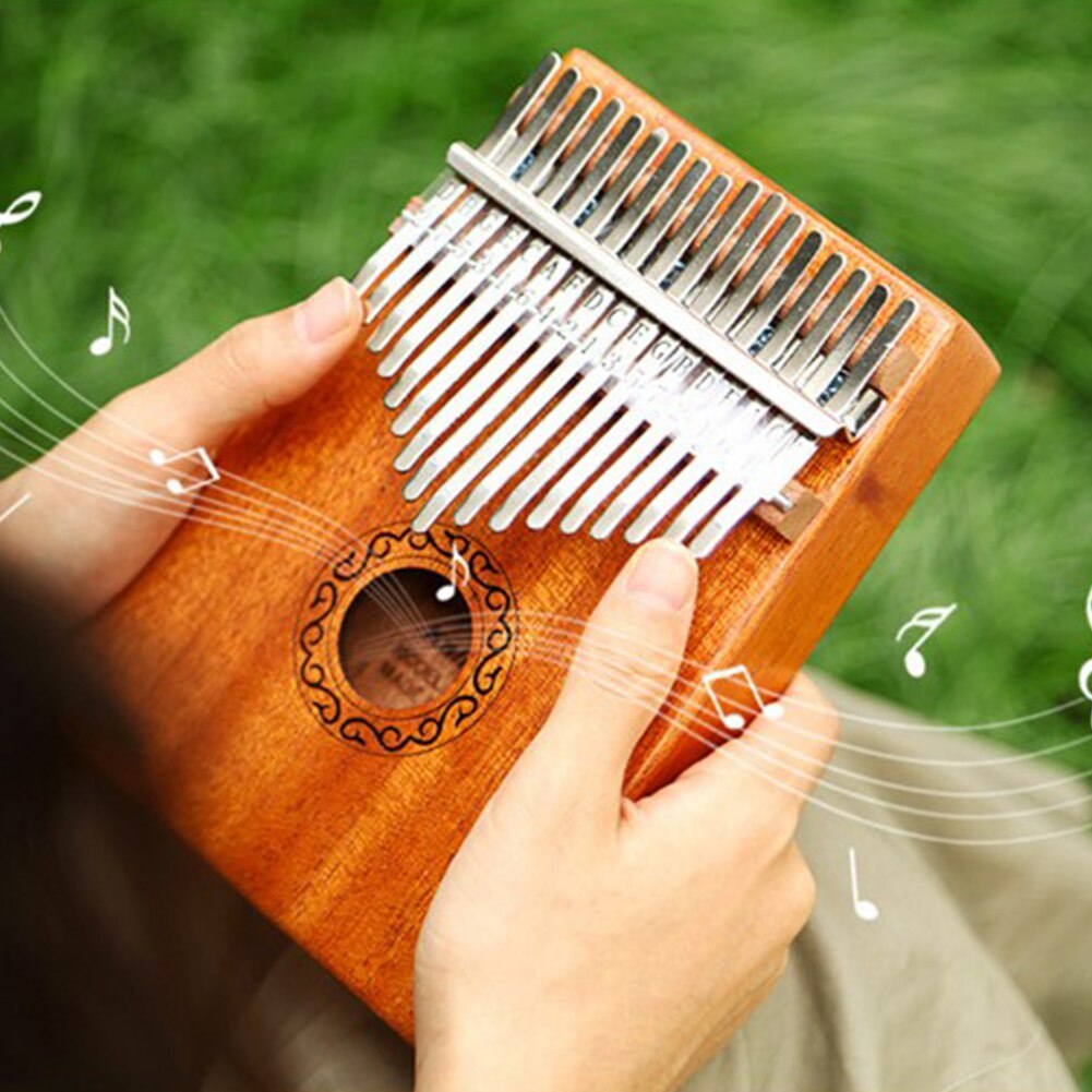 17 Keys Mahogany Wood Kalimba Percussion Musical I... – Vicedeal