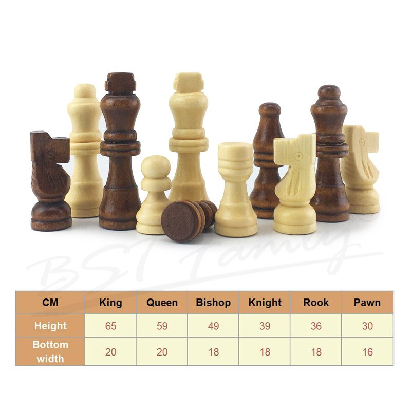 32 Pcs Wooden Chess Game King Height 54/65/80/92/1... – Grandado