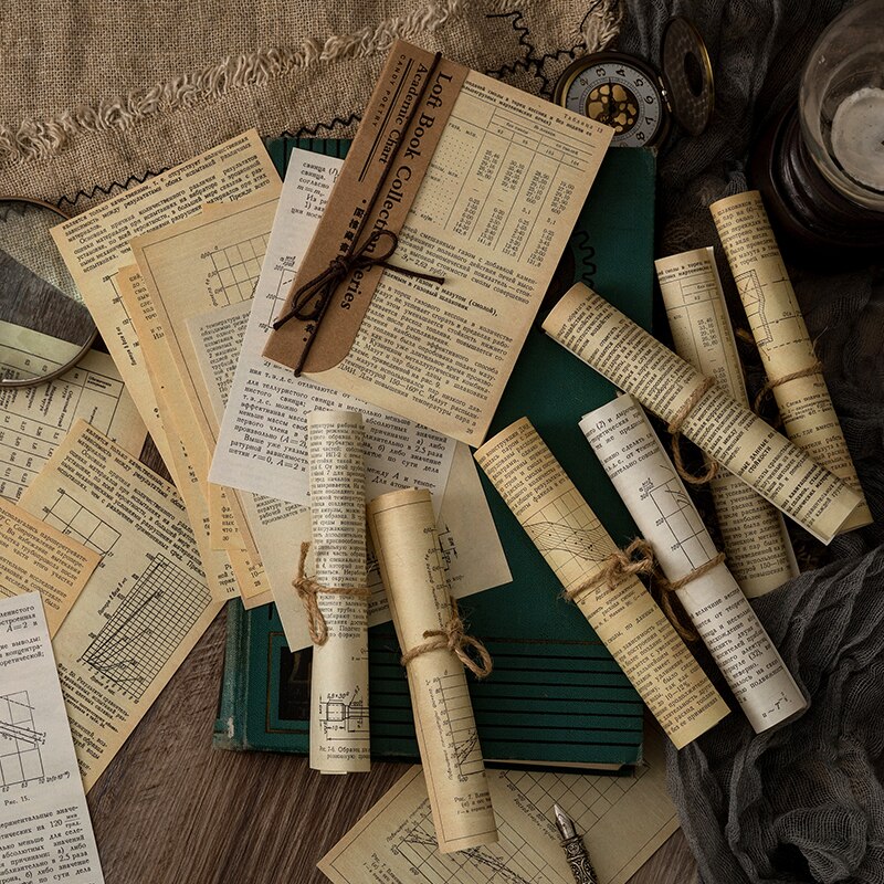 Vintage Antique Book page Collection Material Pape... – Grandado