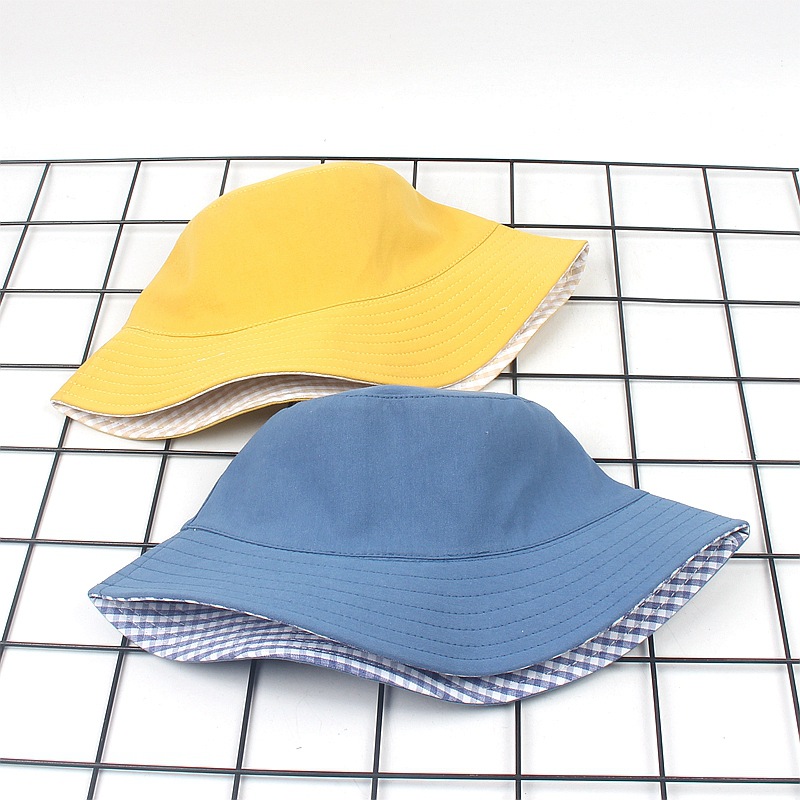 Fisherman hat women female simple lattice double-s... – Vicedeal