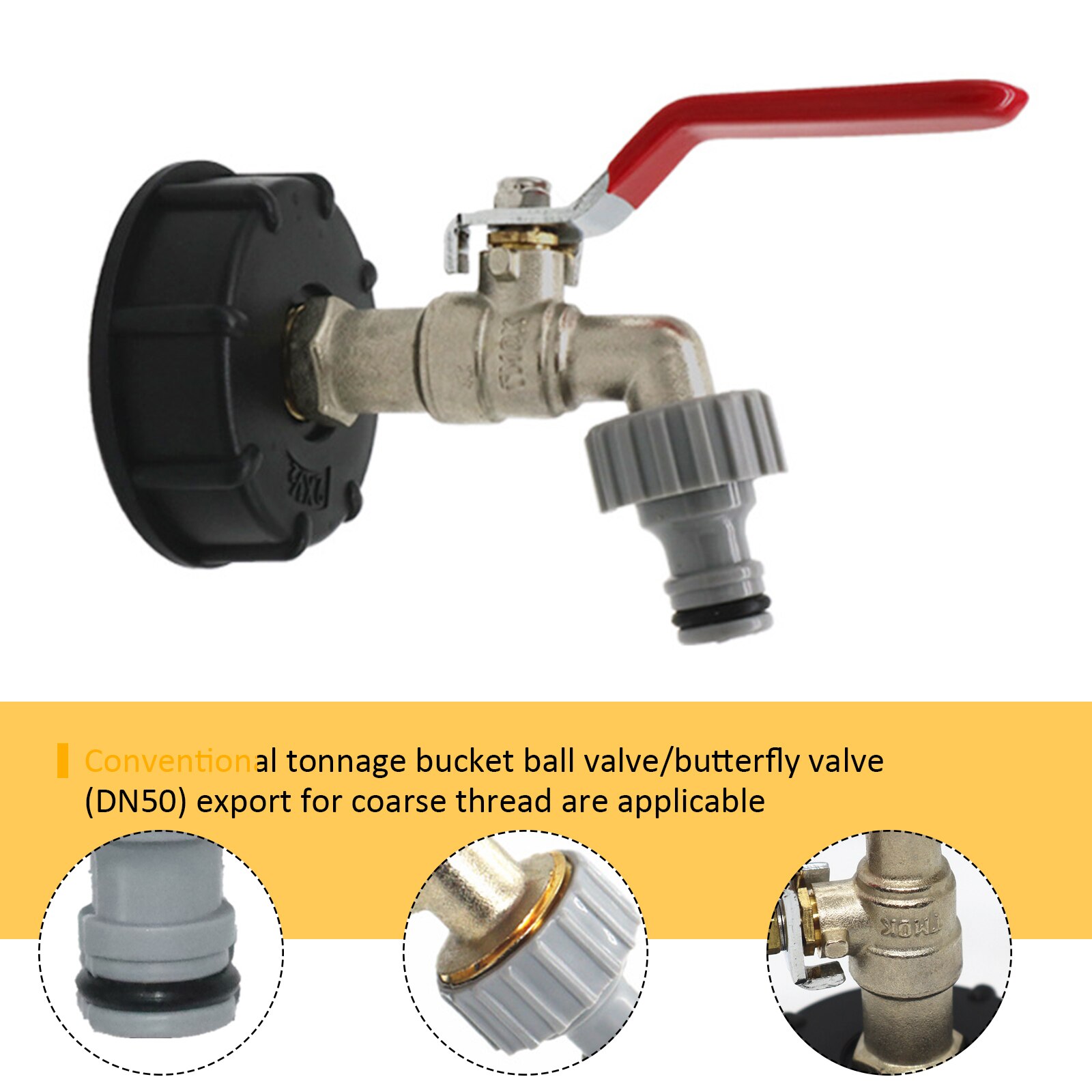 1/2 Inch Adapter Faucet With Double Outlet IBC Tan... – Vicedeal