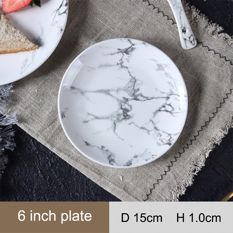 Marble Tableware Coffee Cup Dish Western Steak Dis... – Vicedeal
