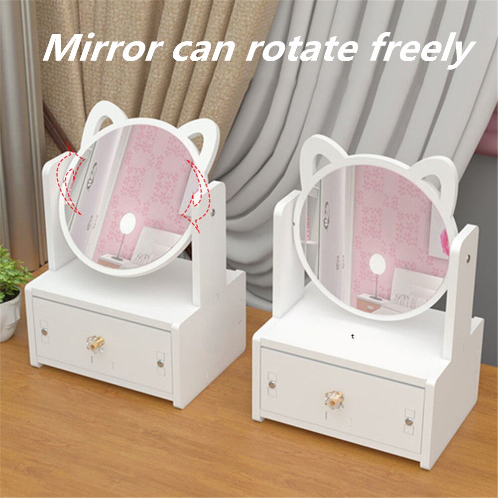 Table Mirror Storage Makeup table Mirror with Draw... – Grandado