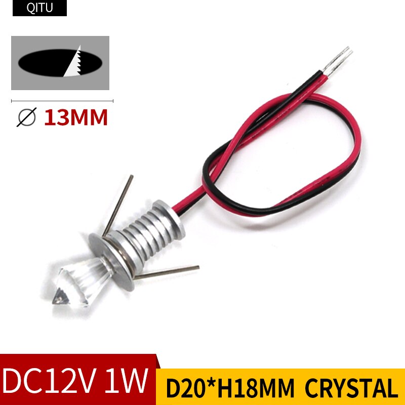 LED small spotlight DC12V embedded 1W mini crystal... – Grandado